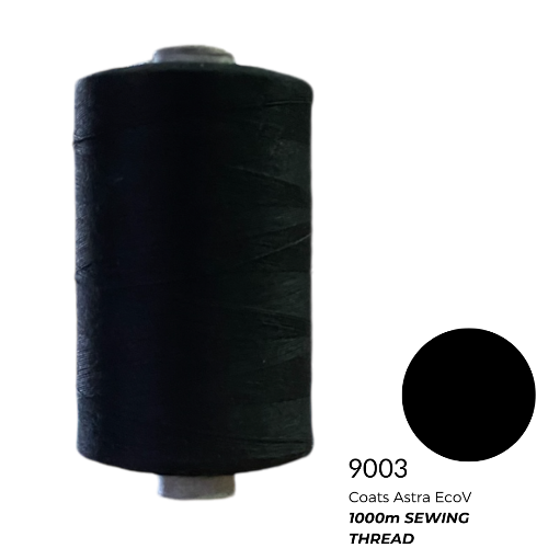 Coats Spun Polyester Sewing Thread | 1000m | Astra EcoV TKT120 | Black
