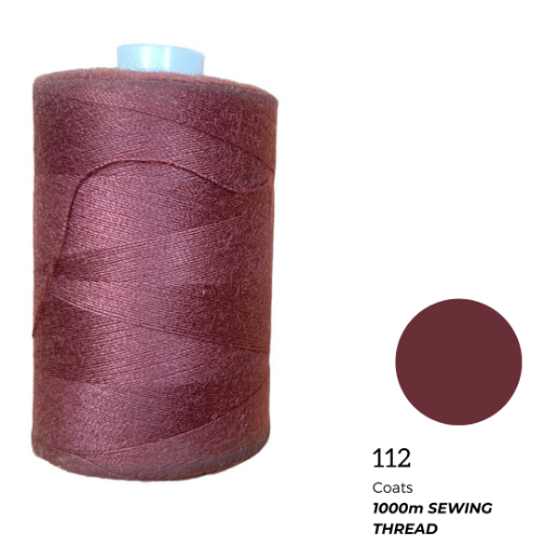 Coats Spun Polyester Sewing Thread | 1000m | Brown Maroon 112