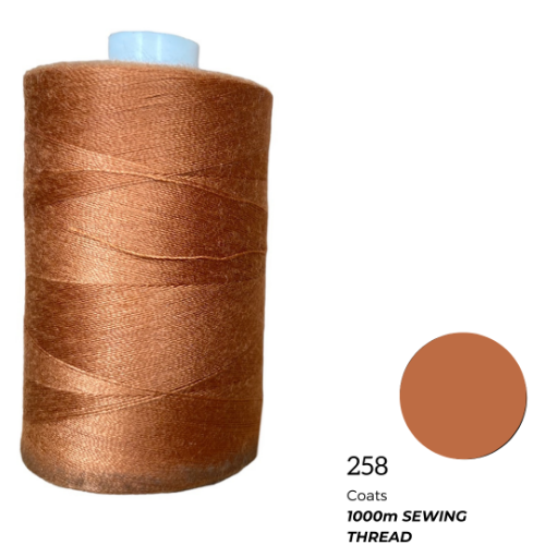 Coats Spun Polyester Sewing Thread | 1000m | Burnt Orange 258