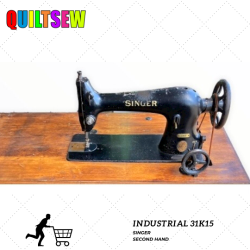 Singer 31K15 Vintage Industrial Machine - With Treadle, Table and Belt